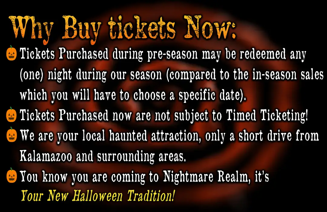 Why buy now pre-season ticketing copy – Nightmare Realm Haunted Attractions